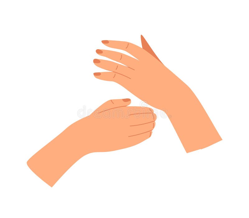 Two Hands Performing a Wrist Grasp in a Simple Flat Style. Concept of ...