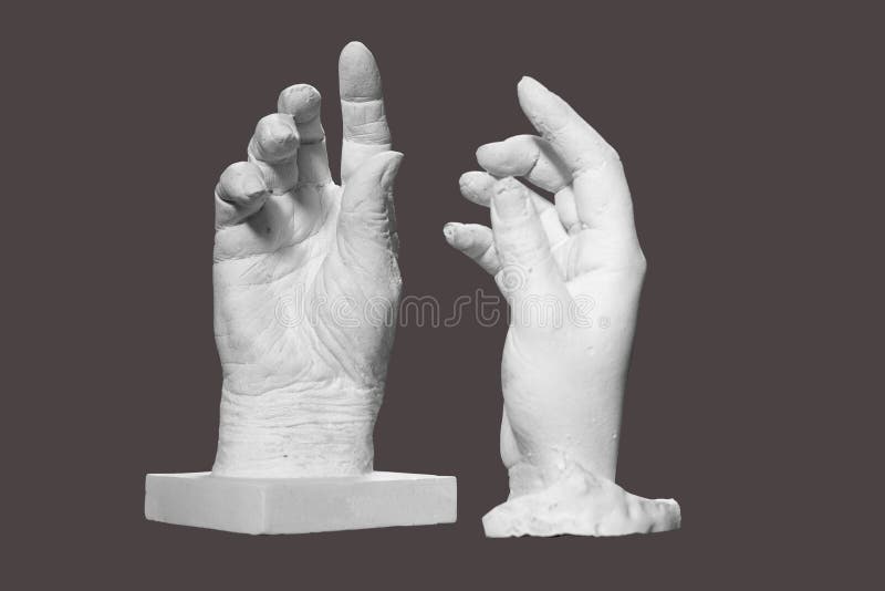 Two hands plaster casts stock image. Image of casts - 256423553