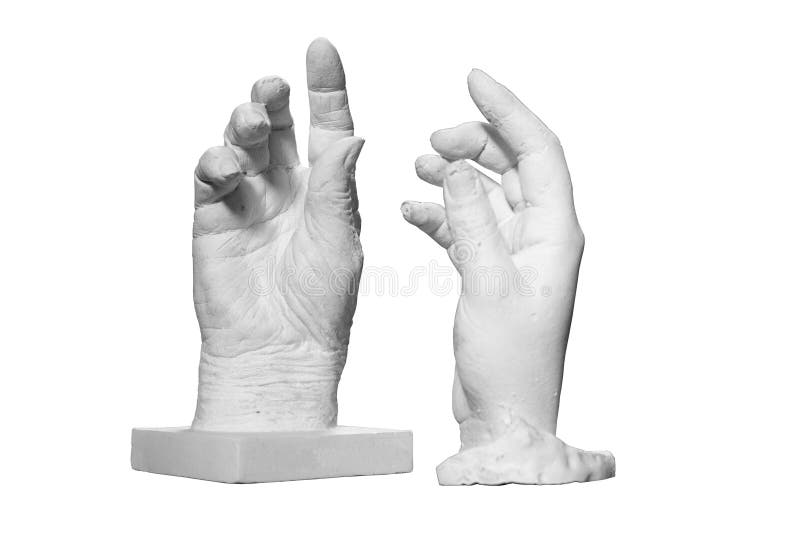Two hands plaster casts stock image. Image of casts - 256423553