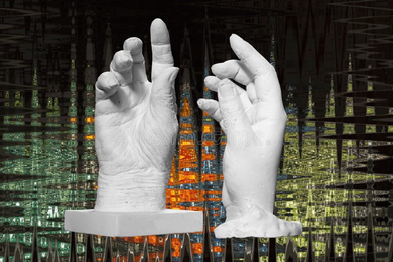 Two hands plaster casts stock image. Image of casts - 256423553