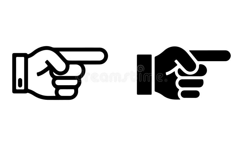 Two Hands Pointing in Opposite Directions, Simple Vector Graphics Stock ...