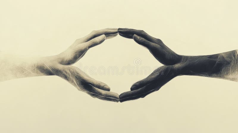 Two Hands Protecting Something Invisible Together Stock Image - Image ...