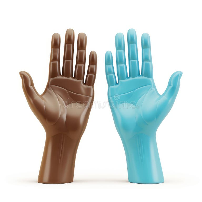 Two Hands Raised High Five Gesture, Unity and Teamwork Concept Stock ...