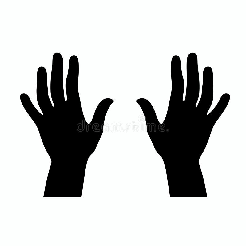 Two Hands are Raised with Palms Facing Outward, Illustrating an ...