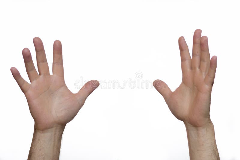 Two hands raised up stock image. Image of fingers, open - 54122615