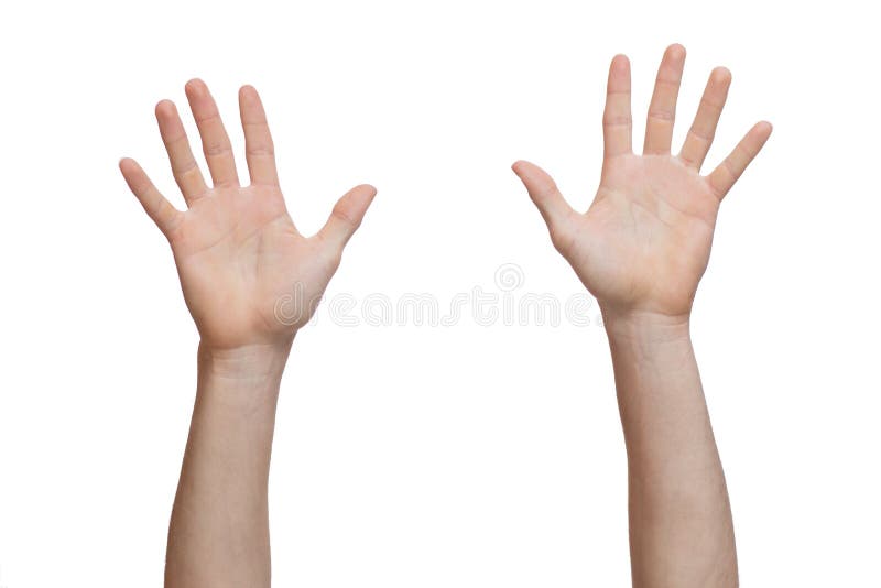 Two hands raised up stock image. Image of fingers, open - 54122615