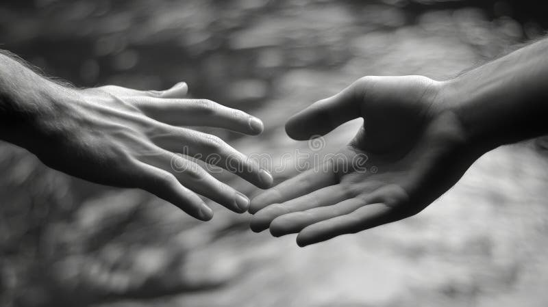 Two Hands Reaching Out.the Power of Connection Stock Illustration ...