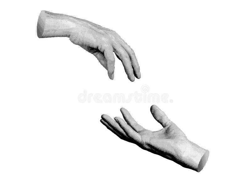 Two Hands Reaching To Each Other for Love, Unity, Help, Fingers ...