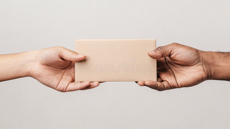 Two Hands, Representing Diversity in Teamwork, Exchange a Neutral Box ...