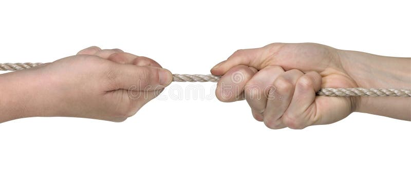 Two Hands while Rope Pulling Stock Photo - Image of hand, person: 34086536