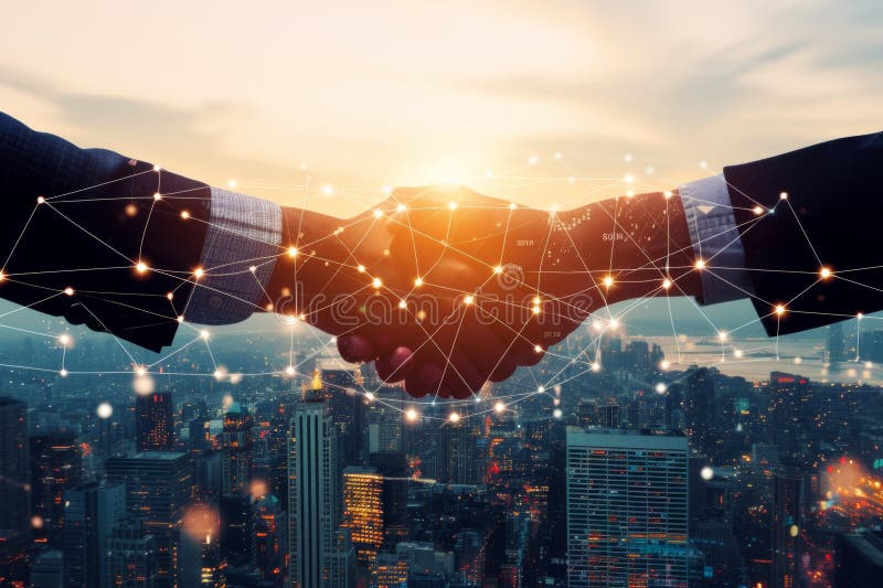 Two Hands Shaking Each Other Making a Deal Stock Illustration ...