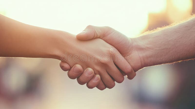 Two Hands Shaking Firmly in Agreement Stock Illustration - Illustration ...