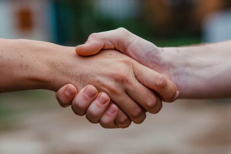 Two Hands Shaking in a Handshake Stock Photo - Image of agreement ...