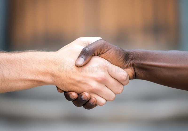 Two Hands Shaking in a Handshake Generated by AI Stock Illustration ...