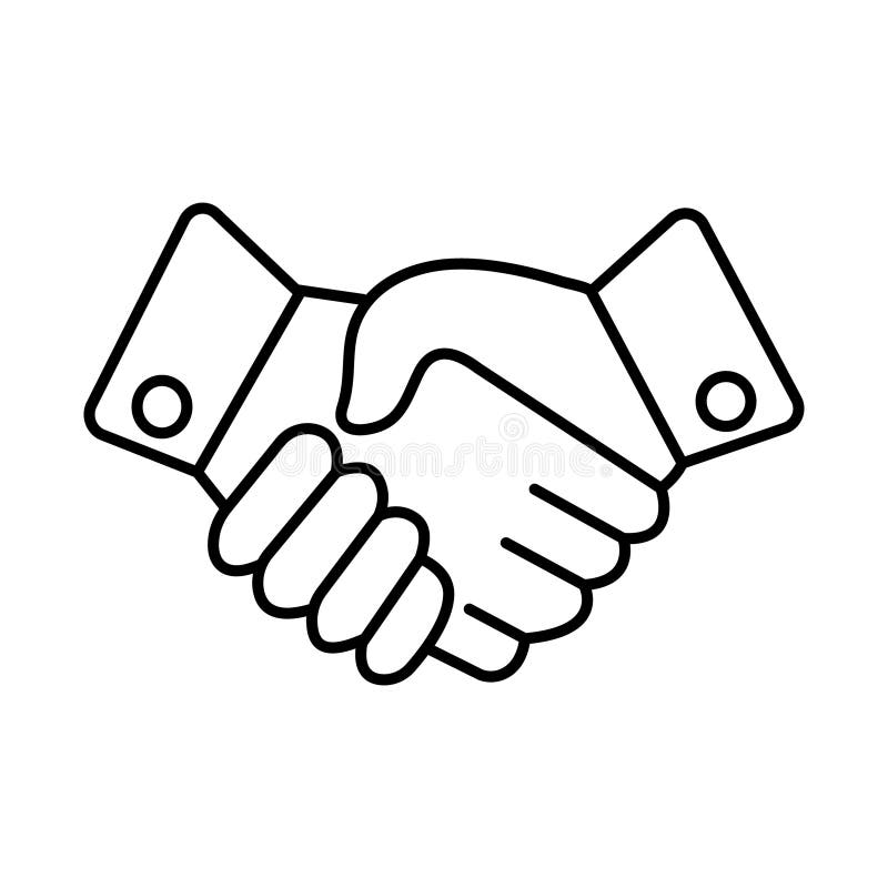 Two Hands Shaking in a Line Drawing Icon. Stock Illustration ...