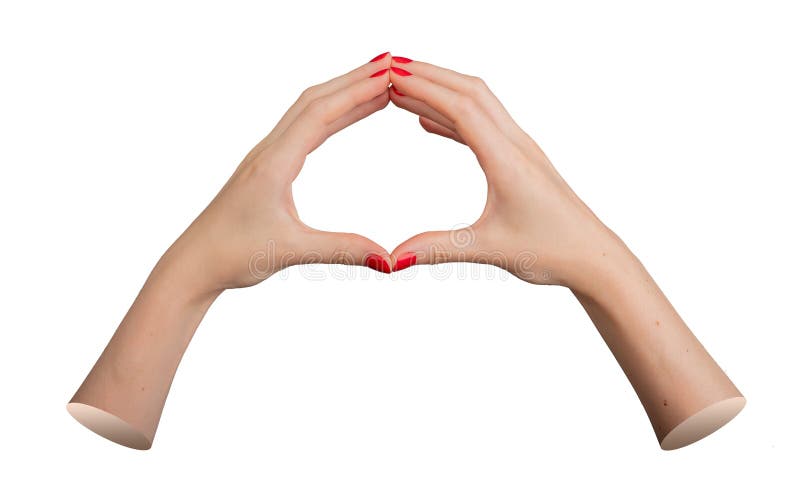 Two Hands Shaping Circle Form, Isolated on White Background Stock Photo ...