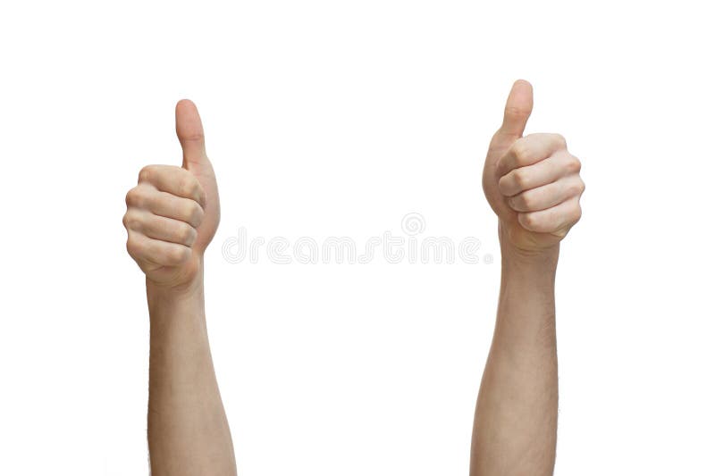 Two Hands Shoving Thumbs Up Stock Image - Image of gesture, caucasian ...