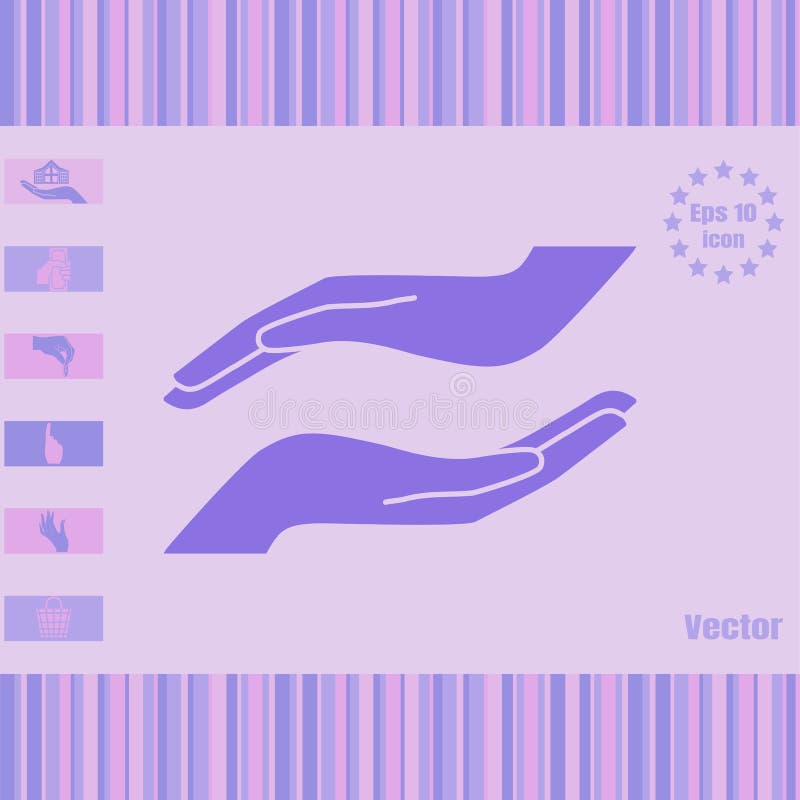 Two Hands Showing Care Vector Icon Stock Vector - Illustration of icon ...