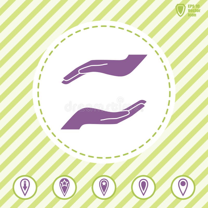 Two Hands Showing Care Vector Icon Stock Vector - Illustration of thumb ...