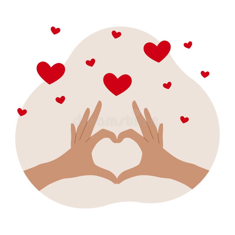 Two Hands Showing Heart Gesture. Postcard or Congratulation on ... Two Hands Showing Heart Gesture. Postcard or Congratulation on ...