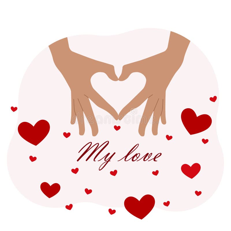 Two Hands Showing Heart Gesture. Postcard or Congratulation on ... Two Hands Showing Heart Gesture. Postcard or Congratulation on ...