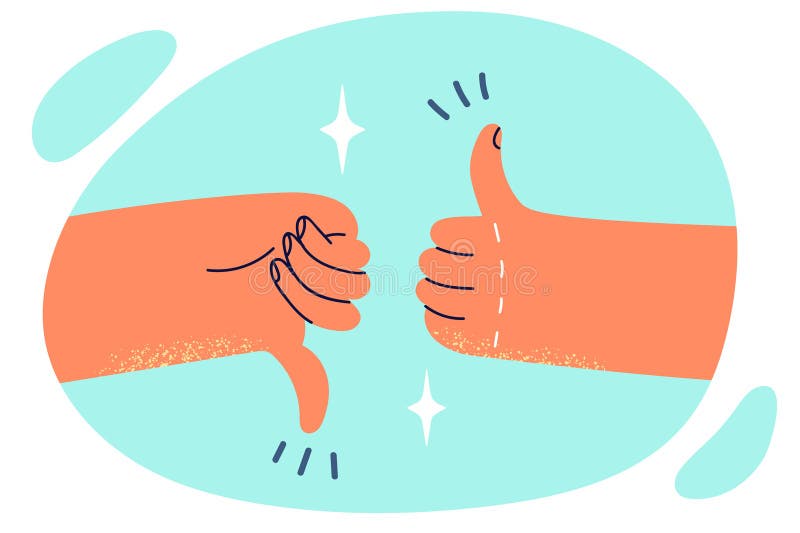Two Hands Showing Thumbs Up or Down Symbolizes Argument on Current ...