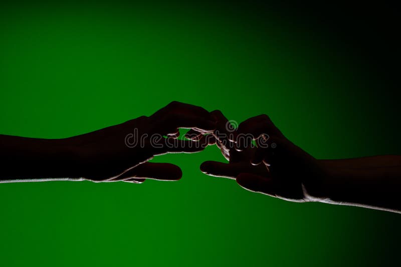 Two Hands Stretch To Each Other from the Opposite Sides Symbolizing the ...