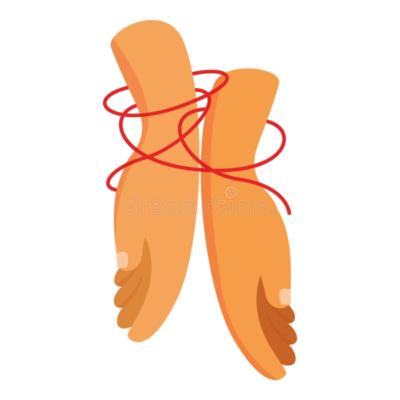 Two Hands Tied Together with Red String Showing Concept of Connection ...