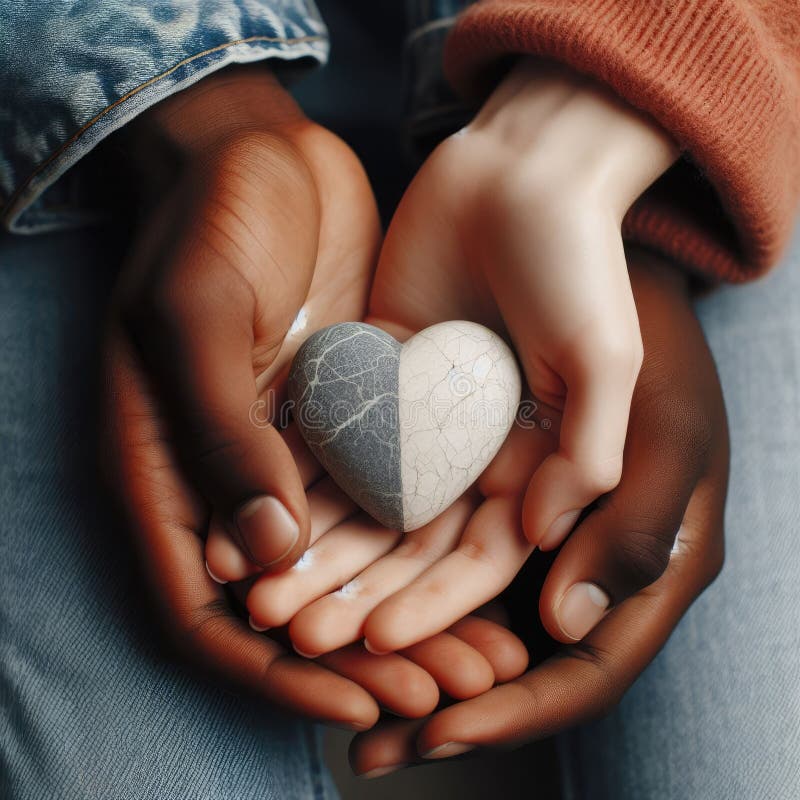 Multicultural Hands Holding Heart Stock Vector - Illustration of decal ...