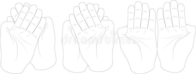 Two Hands Together with Palms Up, Top View. Flat Vector Illustration ...