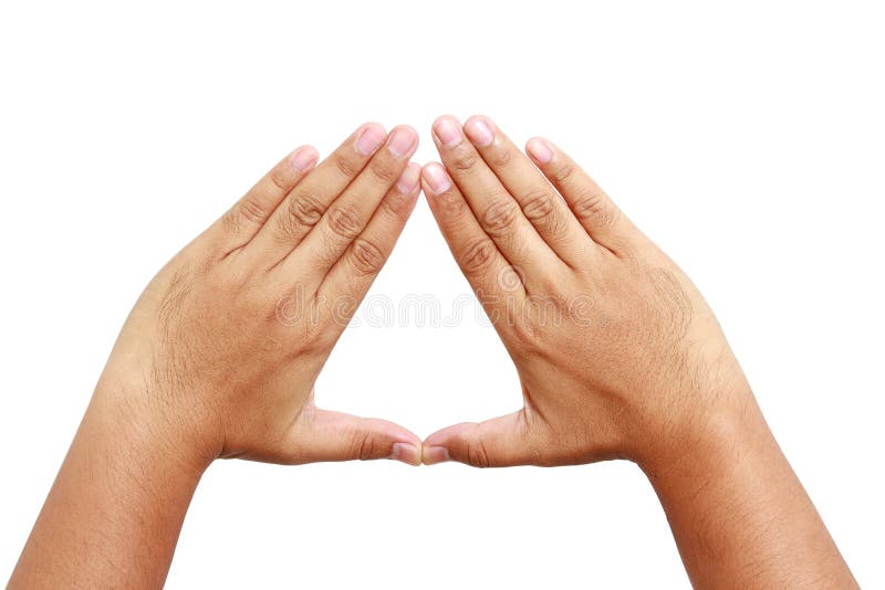 Two Hand Made Triangle Shape. Stock Image - Image of isolated, female ...