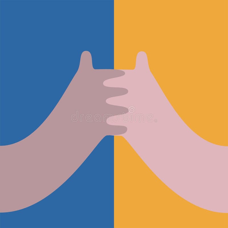 Two hands together vector stock illustration. Illustration of sign ...