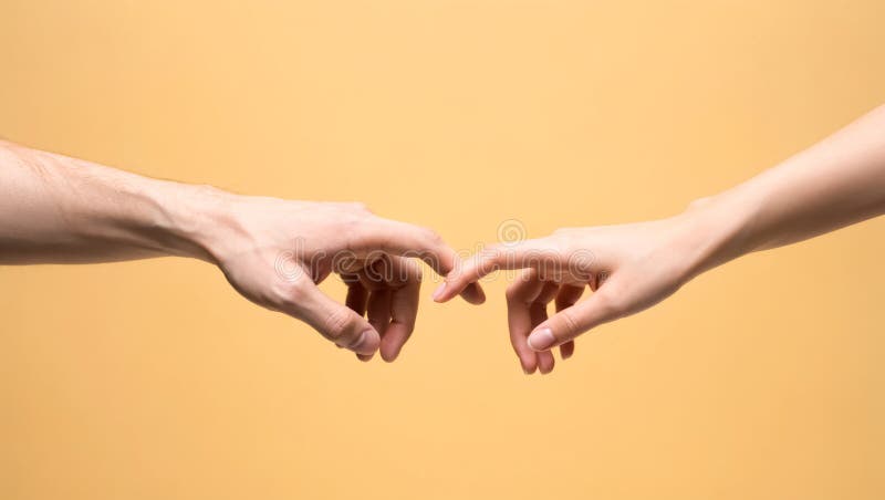 Two Hands are Touching Each Other Stock Photo - Image of help, female ...