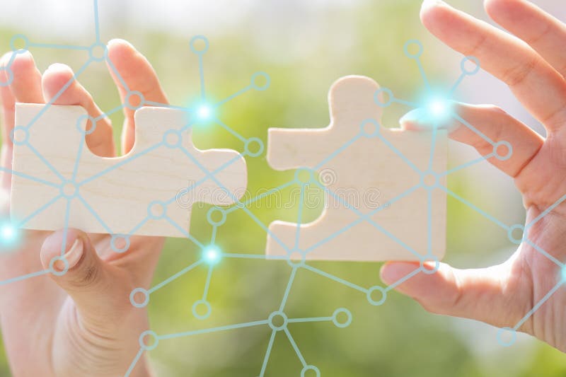 Two Hands Trying To Connect Couple Puzzle Piece Stock Image - Image of ...