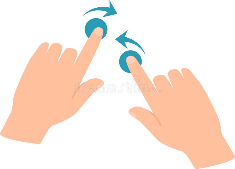 Two Hands are Using Index Fingers To Rotate Two Virtual Interactive Buttons, Symbolizing a User ...