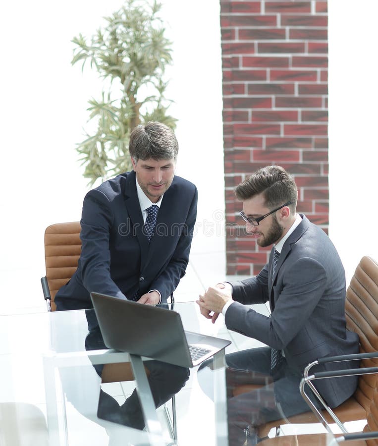 Two Handsome Businessmen Discussing Contract in Modern Conference Room ...