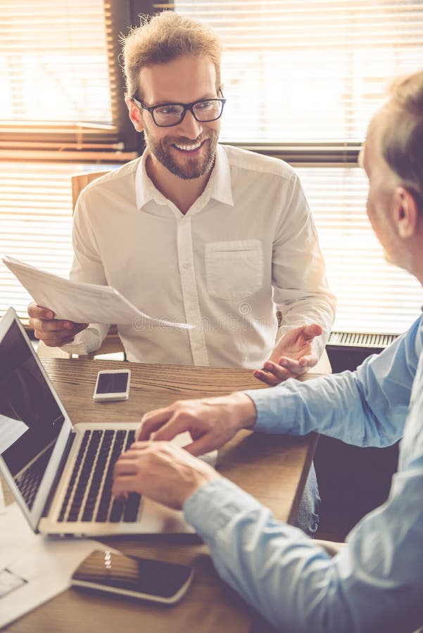 Two Handsome Businessmen Working Stock Photo - Image of entrepreneur ...