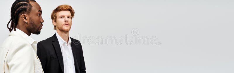 Two Handsome, Multicultural Men with Elegant Stock Photo - Image of ...