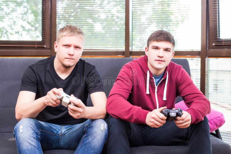 Handsome Two Guys Playing Video Game Stock Photos - Free & Royalty-Free ...