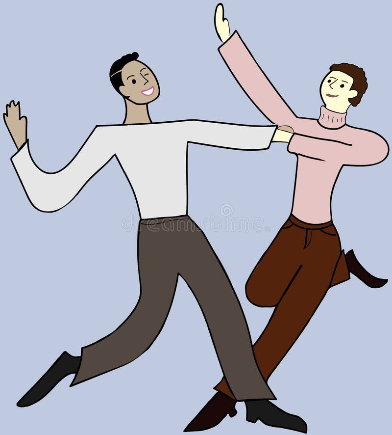 Two Happy Boys Dancing Together Stock Illustration - Illustration of ...