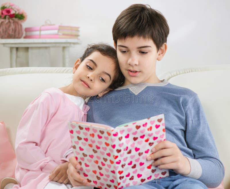 Two Happy Brother and Siister Stock Image - Image of brother, children ...