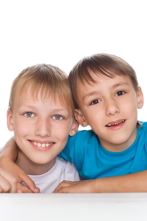 Two happy brothers stand stock photo. Image of look, friendship - 15200256