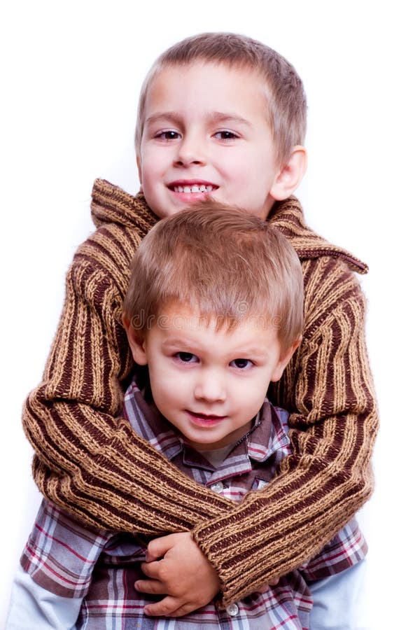 Two happy brothers stock image. Image of hugging, childhood - 28530941
