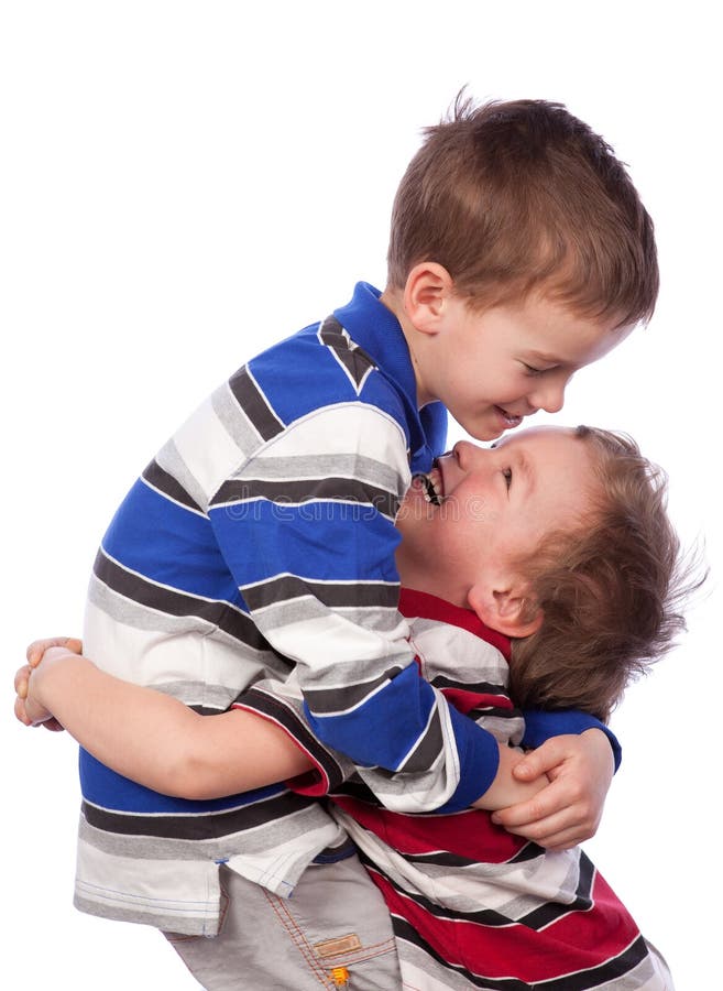 Two brothers hugging stock image. Image of portrait, merry - 18457275