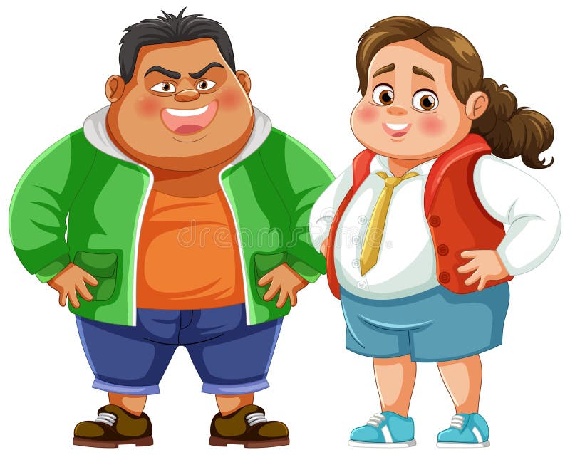 Two Characters Posing Side by Side Stock Vector - Illustration of ...