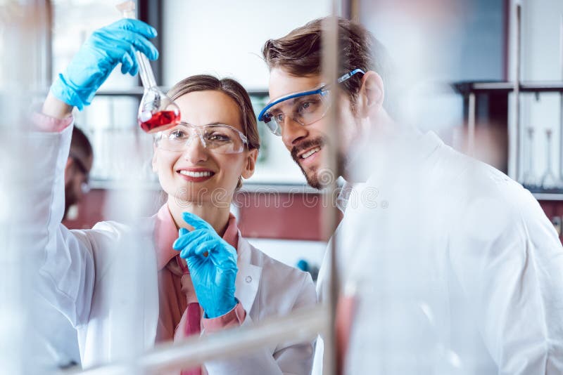 Two Chemical Scientists during Breakthrough Experiment Stock Photo ...