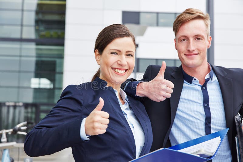 Two Happy Consultants Holding Their Stock Image - Image of performance ...