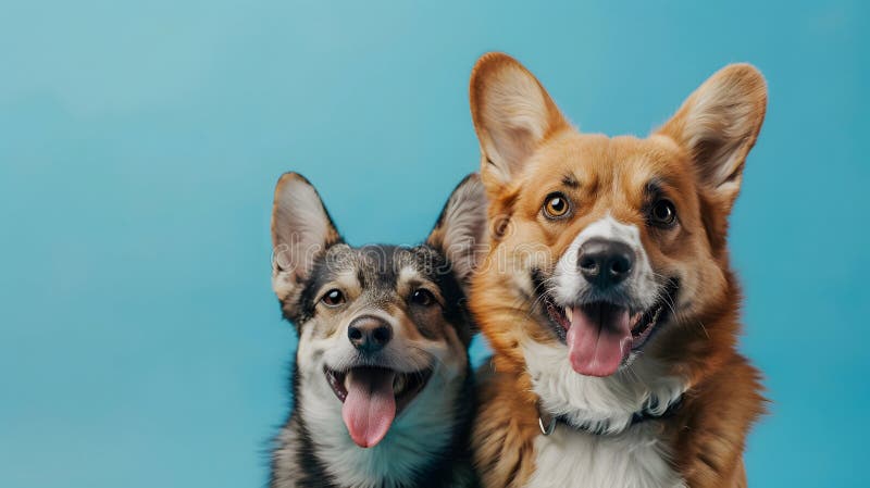 Two happy dogs stock photo. Image of panting, beige - 318861996