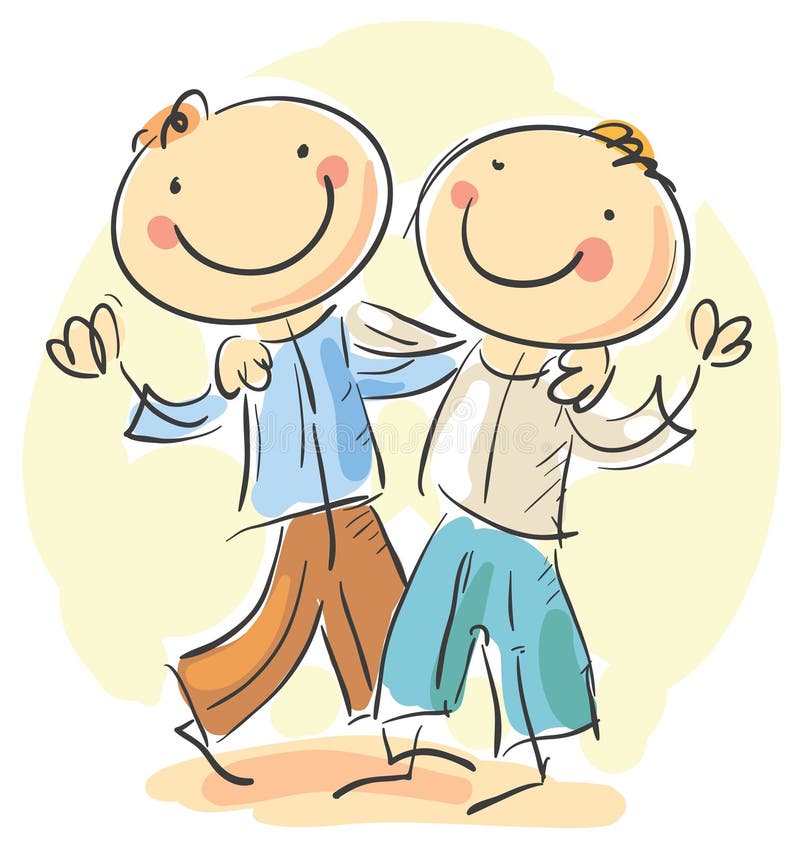 Two happy friends stock vector. Illustration of persons - 44610160