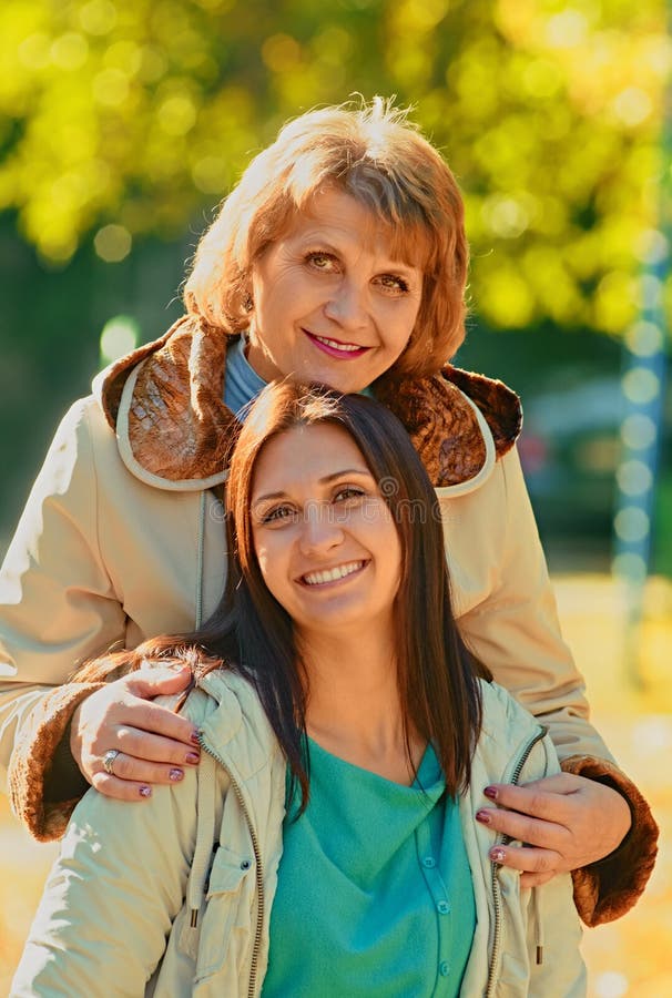 Two Happy Generations Outdoors Stock Image - Image of beauty, portrait ...